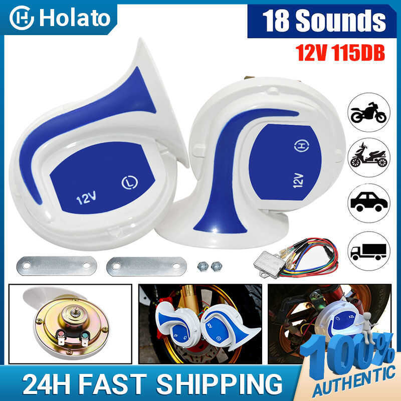 12V Snail Horn Digital Electric Siren Loud 115Db Air Horns 18 Kind ...