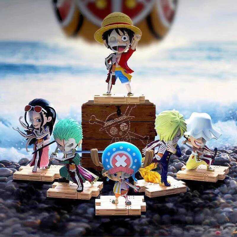 6Pcs One Piece Anime Q Edition Figurine Dissection Luffy Chopper Zoro ...