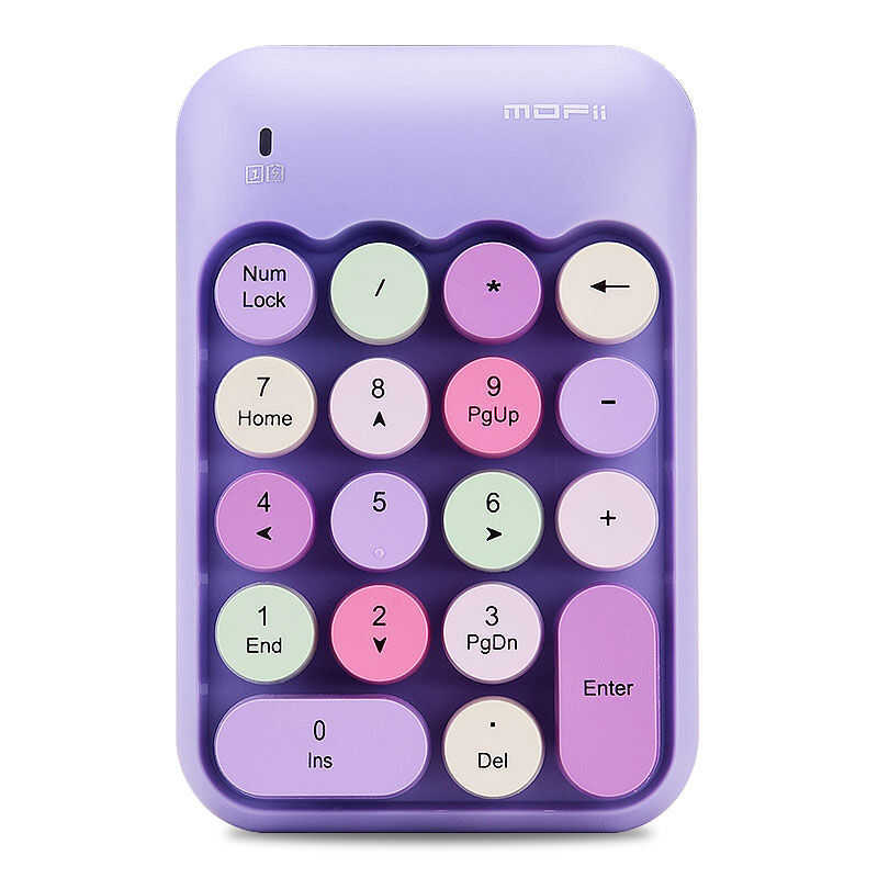MOFII Wireless Numeric Keypad,Colorful Retro Mini Portable Keypad,2.4G ...