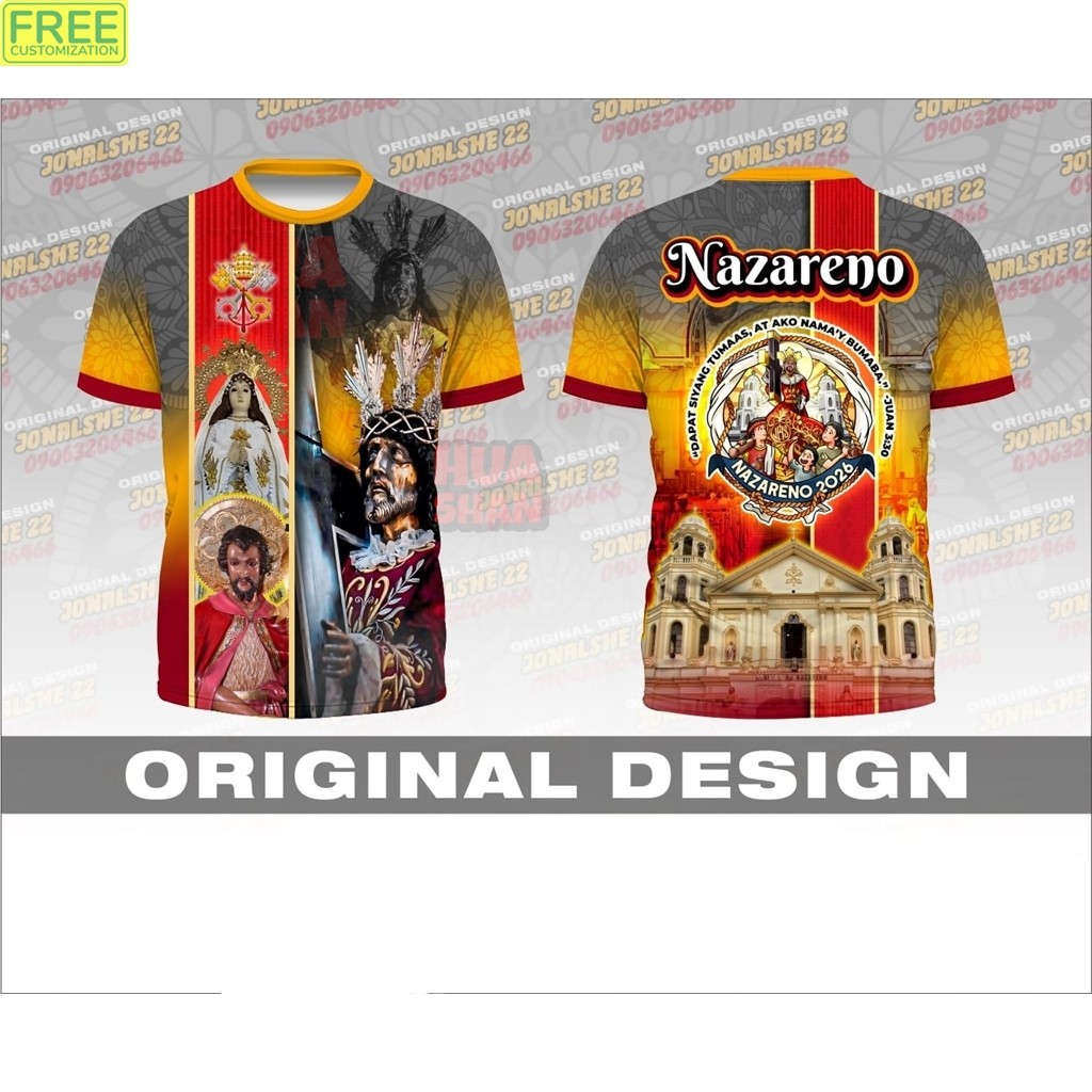 [FREE CUSTOME] Fully sublimated 3D print TSHIRT nazareno 2026 debosyon ...