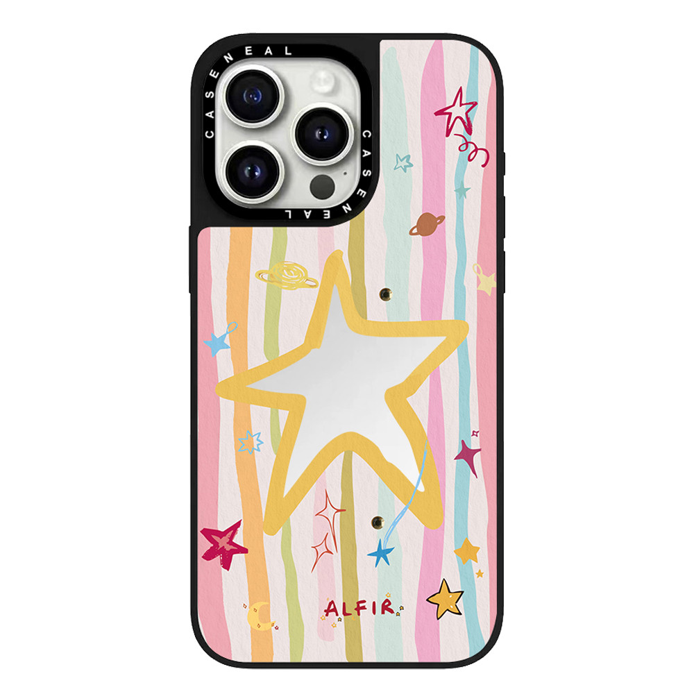 CASENEAL Graffiti star pentagram green blue mirror face Phone Case For ...