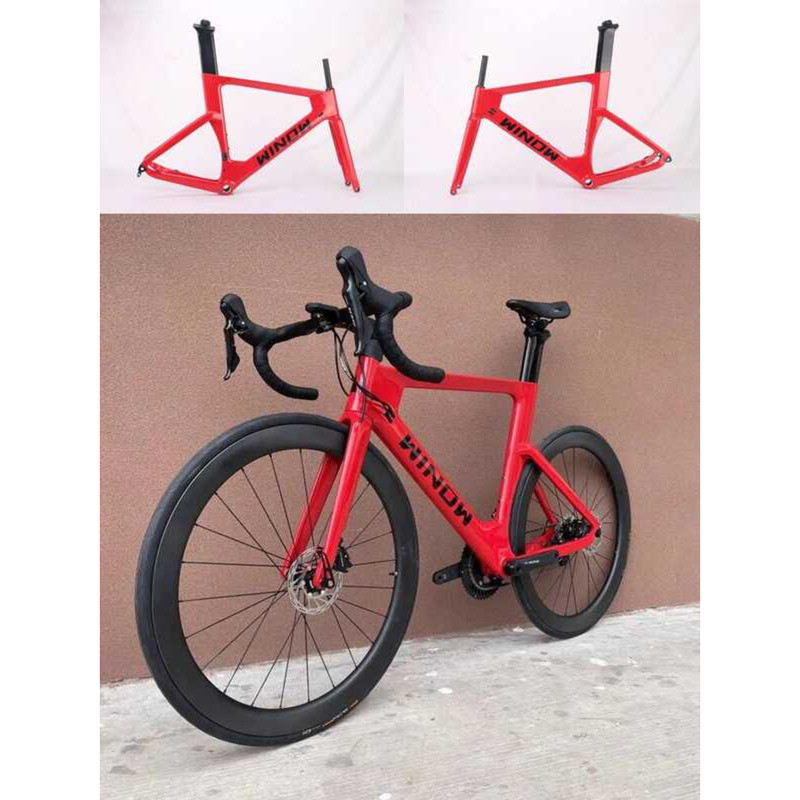 WINOW Carbon Fiber Road Bike Disc Brake TT Time Trial Triathlon Racin ...