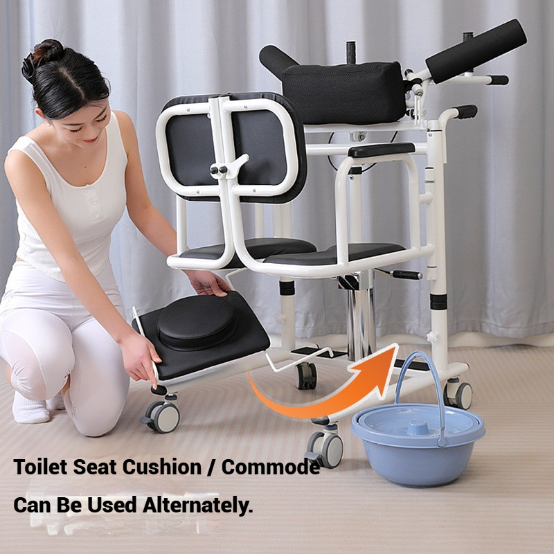 Hydraulic Patient Lift with Toilet Commode & Meal Tray Assist Stand ...