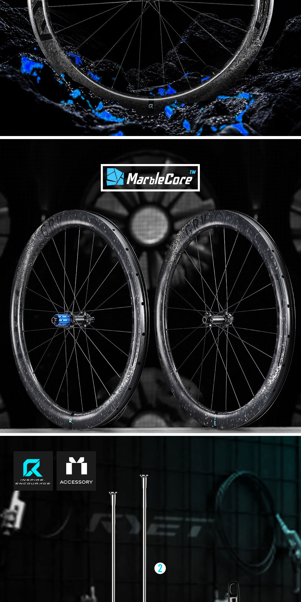 RYET 1280g Gravel Carbon Wheelset 52T Ceramic Ratchet Hub Pillar ...