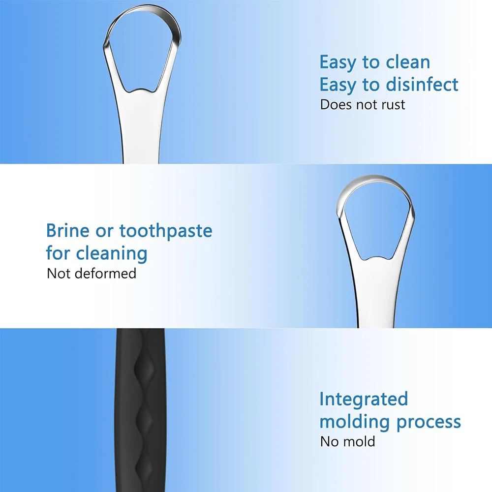 Tongue Scraper With Portable Travel Case Stainless Steel Metal Tongue ...