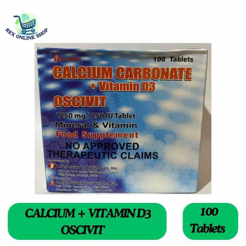 OSCIVIT CALCIUM CARBONATE + VITAMIN D3 1250Mg/250Iu 100 Tablets Long ...