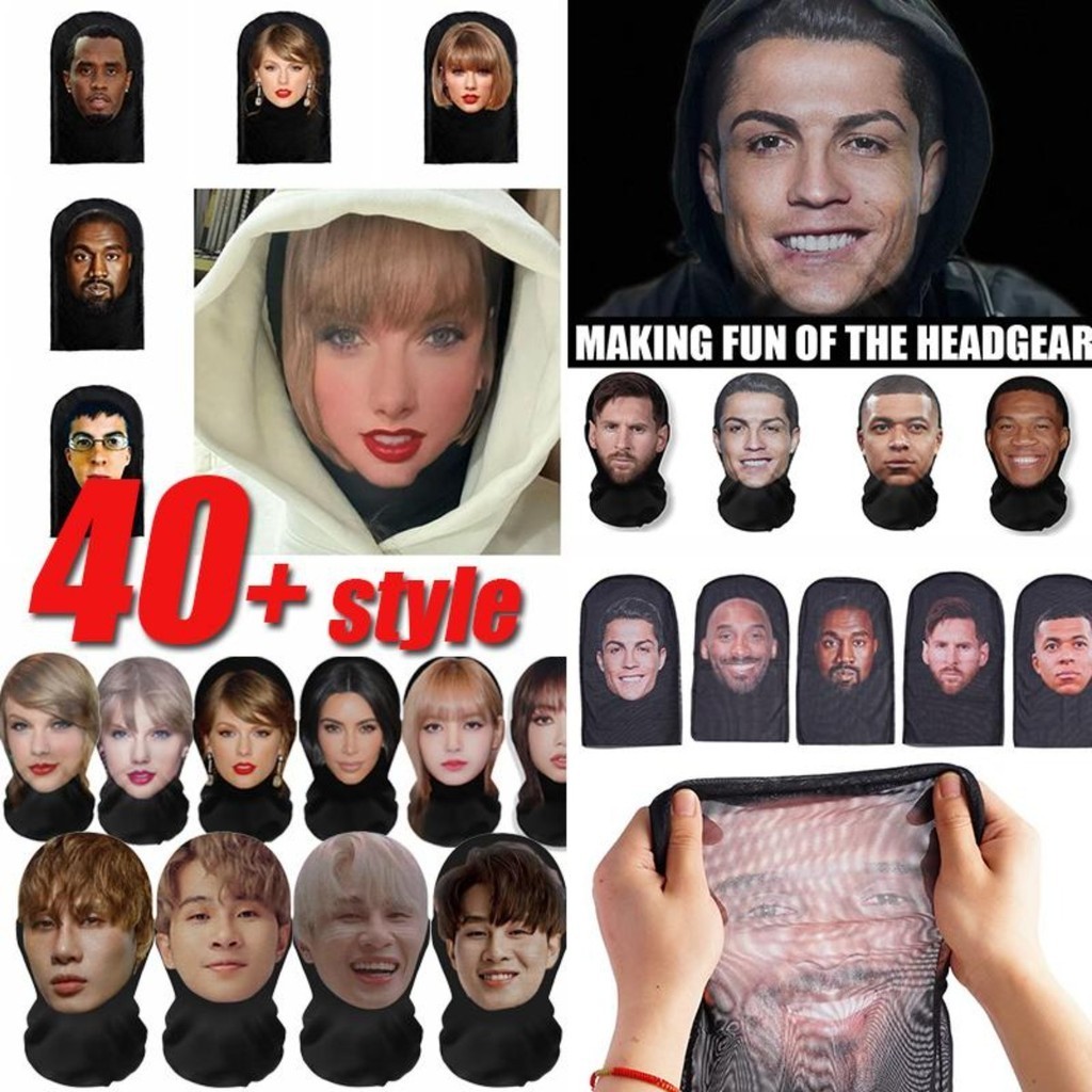 3D Funny Face Mask Balaclava Ronaldo Messi Mr Bean Jason Statham ...