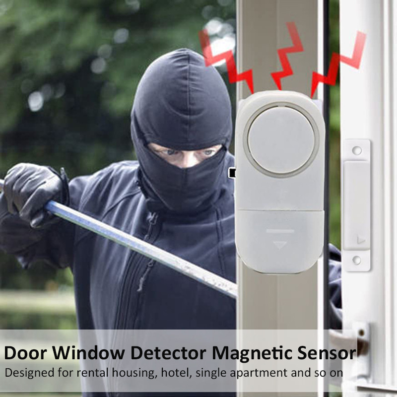 90dB Wireless Window Door Alarm Easy Install Home Security Anti-Theft ...