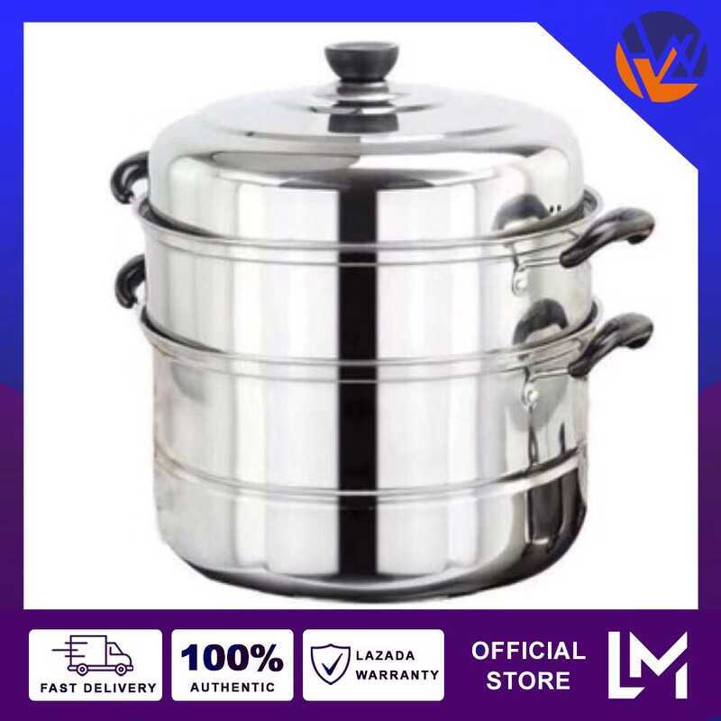HLW Steamer Stainless Steel Cooking Pots 30 By 28 Cm 3 Layer 16A ...