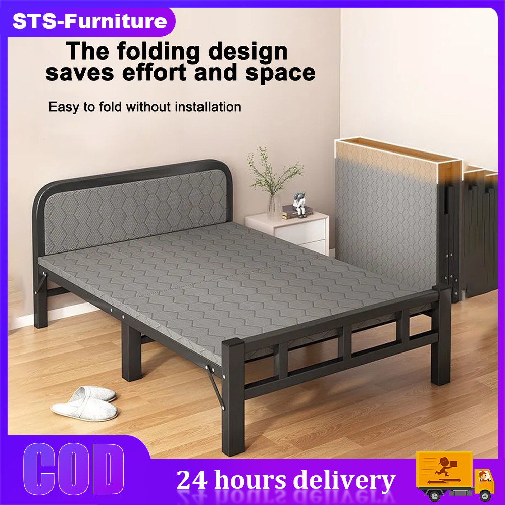 Household Portable Folding bed Single/Double Dorm Folding Bed Office ...