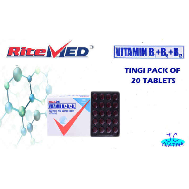 RITEMED VITAMIN B COMPLEX B1,B6 AND B12 Tingi Pack of 20 Tablets dea ...
