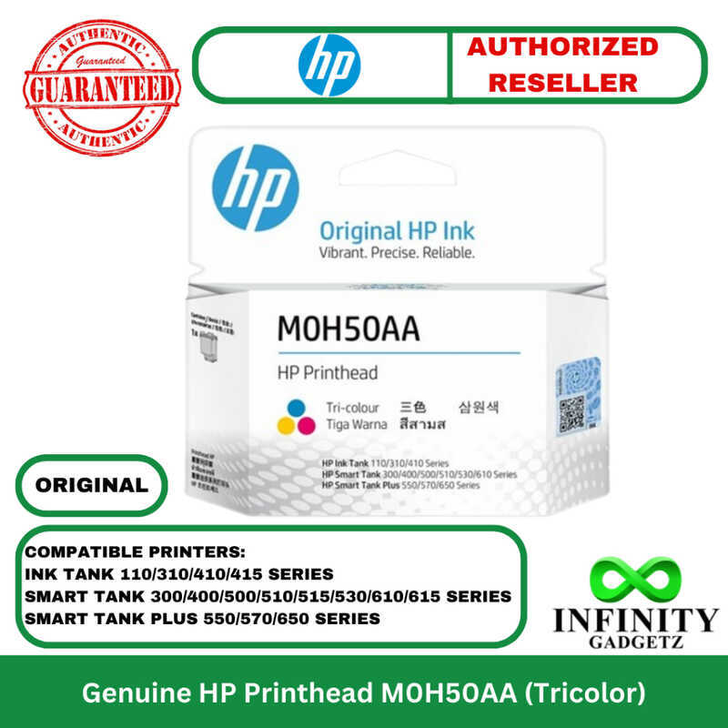 Genuine HP Printhead M0h50aa (Tricolor) For Smart Tank 300/400/500/510 ...