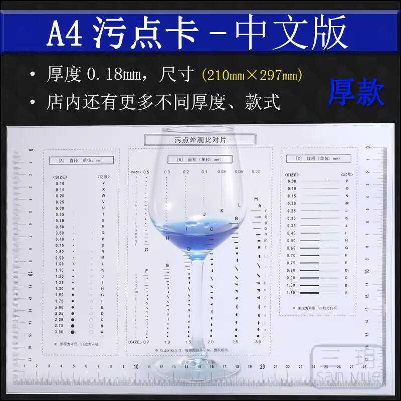 A4 Appearance Inspection Defect Standard Foreign Object Benchmark Card ...