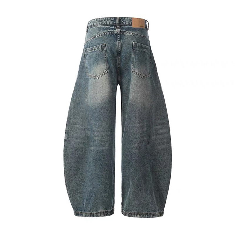 Retro Scimitar Pants Men's Design Wide Leg Loose Handsome Jeans Couple ...