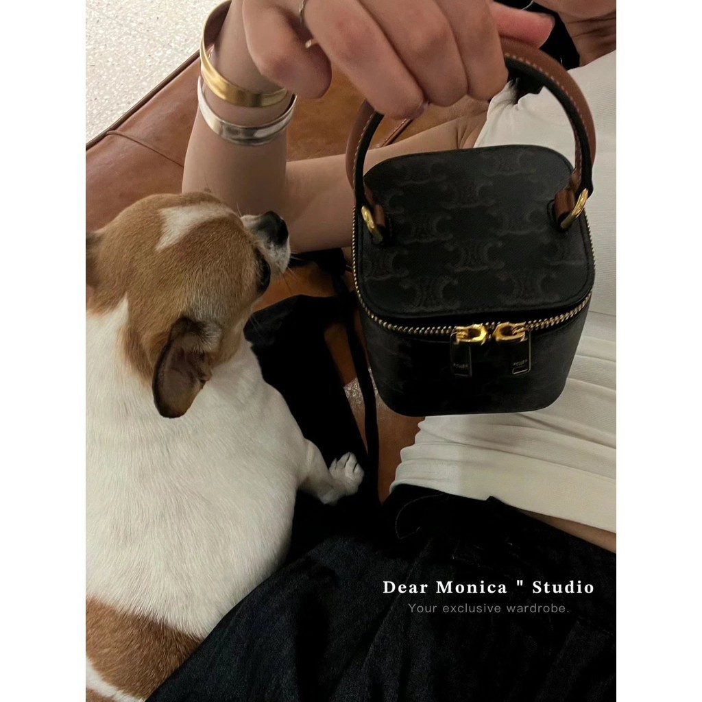 [Monica]Beautiful Waste｜CELIN^Mini Logo Cow Leather Small Box Bag ...