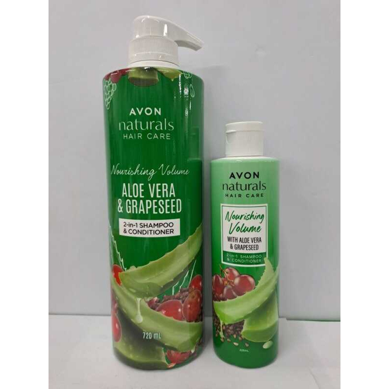 AVON NATURALS HAIR CARE ALOE VERA AND GRAPESEED 2In1 SHAMPOO ...