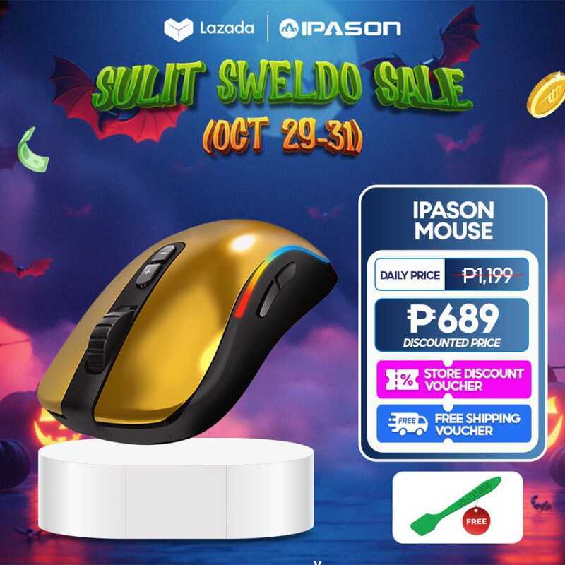 Ipason Wireless Silent Mouse Desktop Laptop Professional Mechanical ...