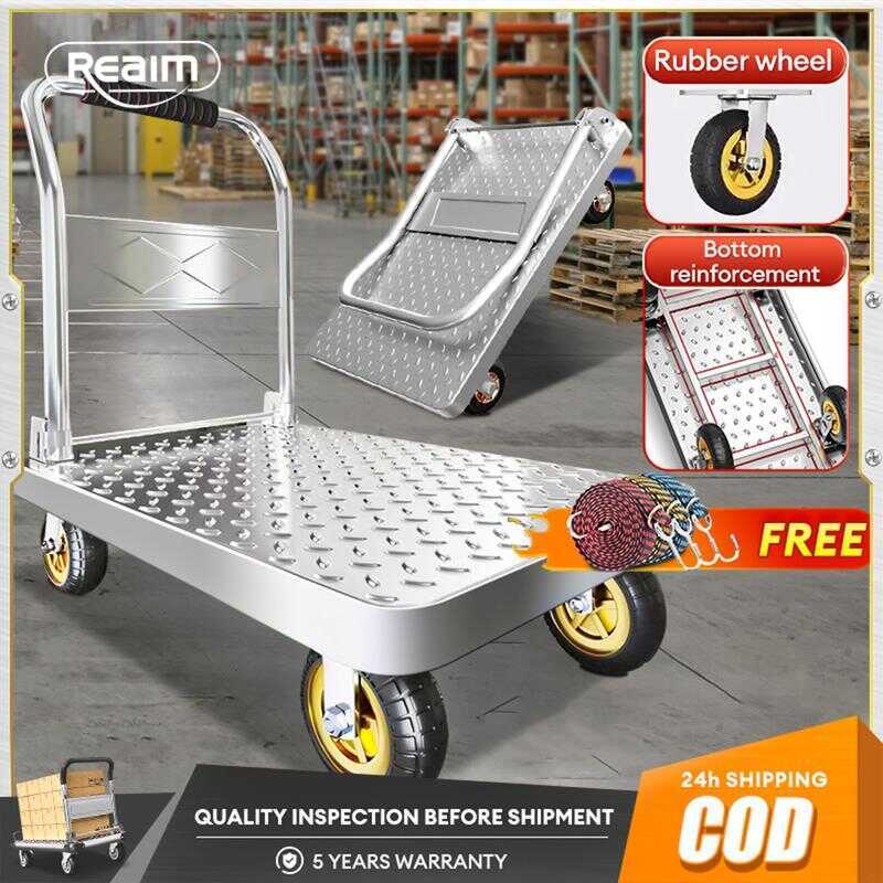 REAIM Steel Hand Truck Trolley Foldable Push Cart Heavy Duty Kartilya ...