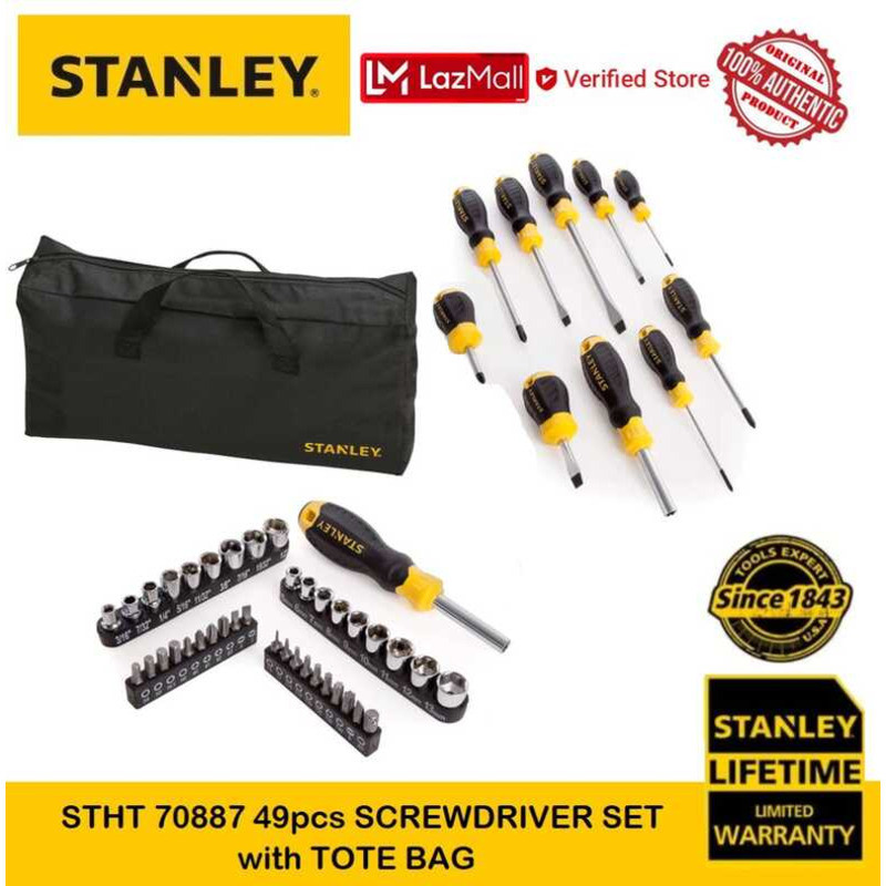 Essential STANLEY 48-Piece Screwdriver Set With Storage Bag - Durable ...