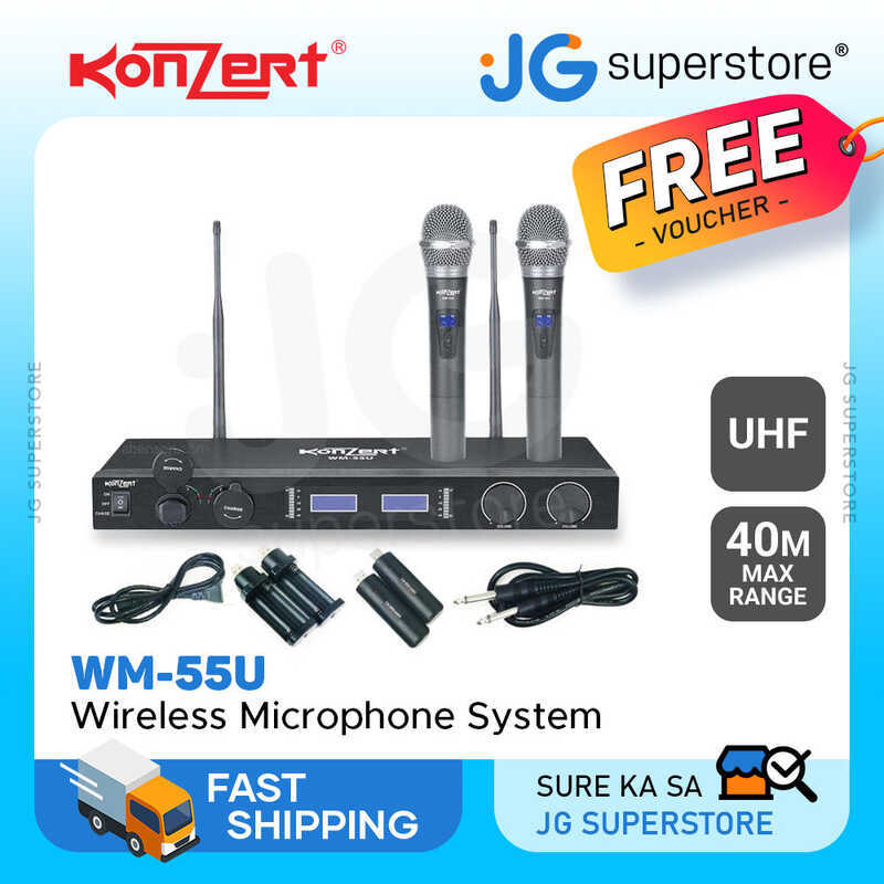 Konzert Wm-55U UHF Dual Wireless Handheld Microphone System With ...