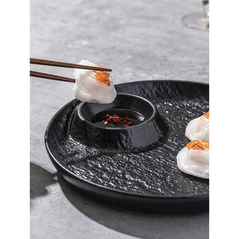 W1TR Round Dumpling Plate with Vinegar Plate Dumpling Plate Dumpling ...