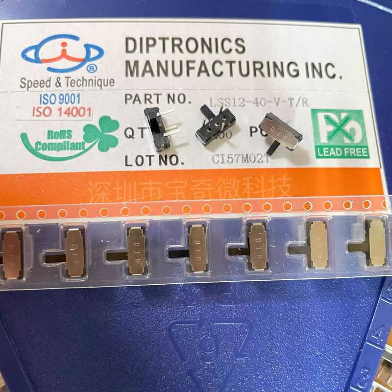 Taiwan DIP LSS12-40-V-T/R Toggle 3-Pin 2-Position Side Slide Switch ...