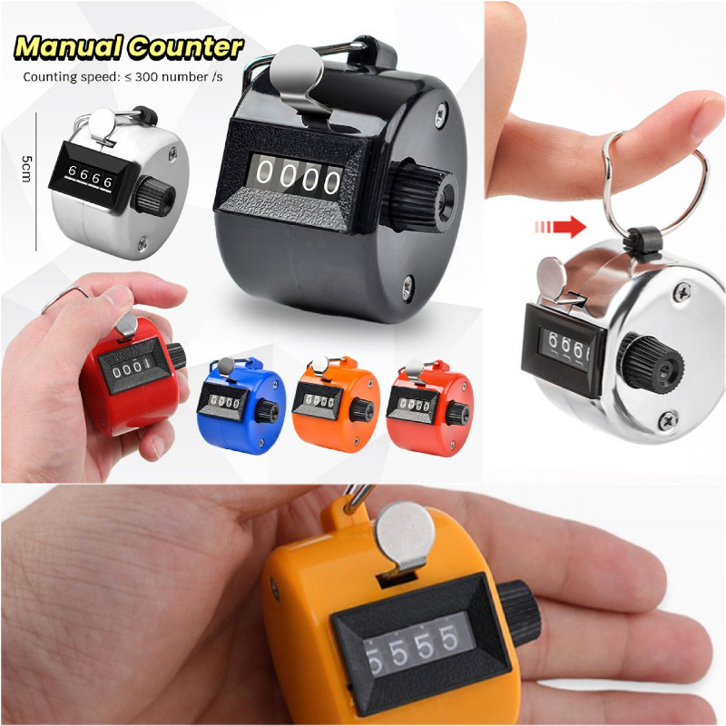 4 Digit Handheld Digital Tally Counter Number Colorful Counting Manual ...