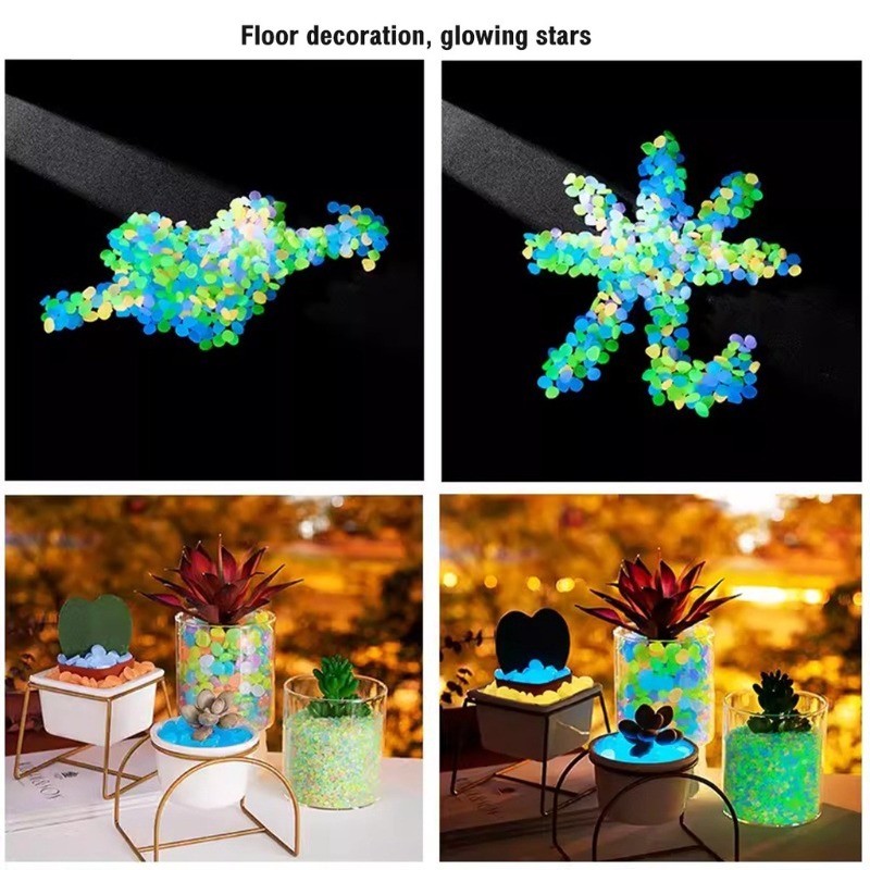 100Pcs Luminous Stones Fish Tank Aquarium Ornament Glow in The Dark ...