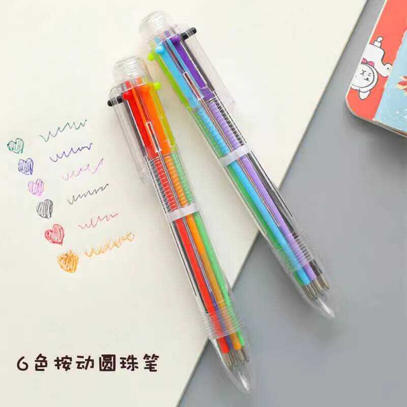 Ten Colors Ballpoint Multi-Color in One Marker Push-Type Primary School ...