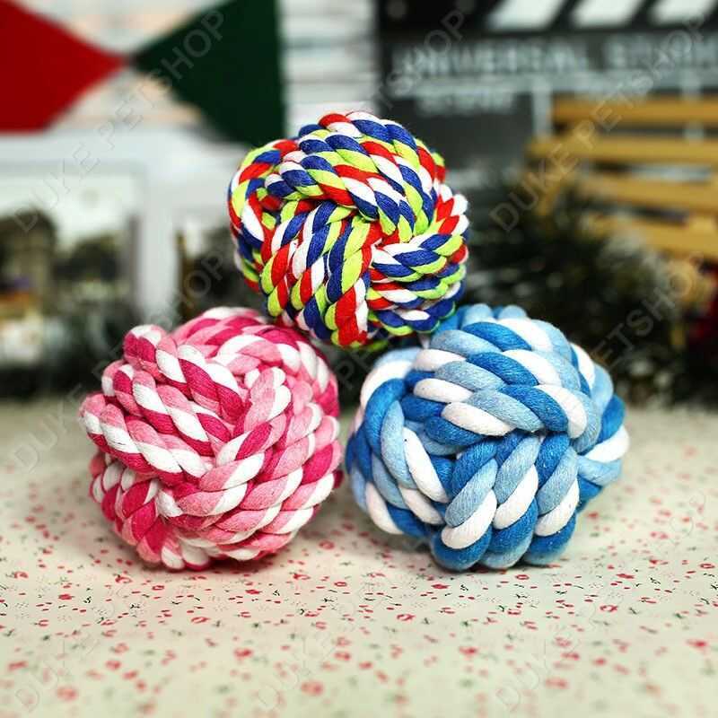 Pet Rope Ball Toy Dog Cotton Rope Knot Toy Knitting Molar Pet Ball ...