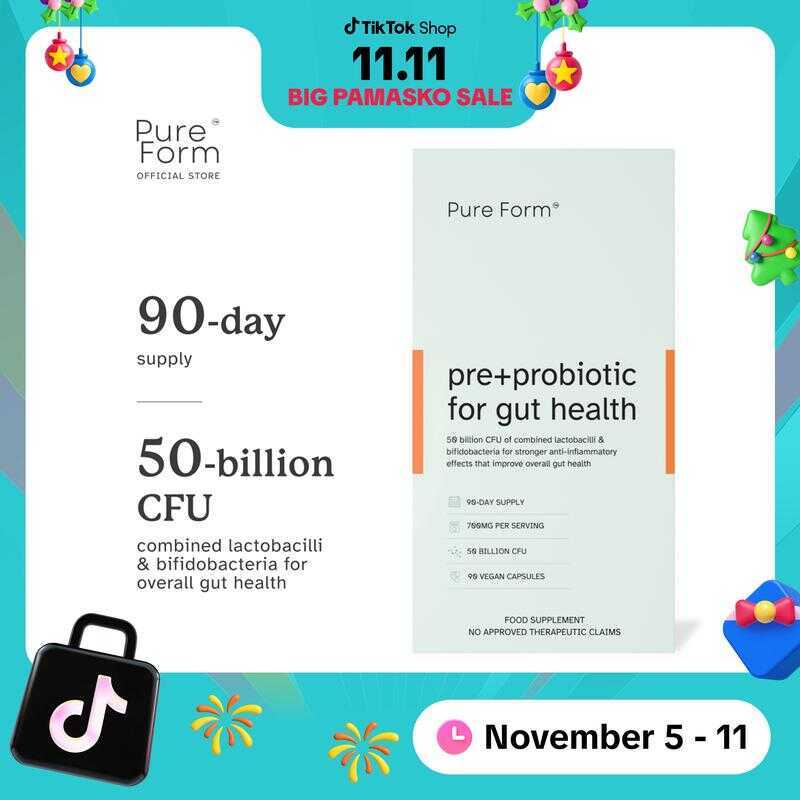 Pure Form Pre+Probiotics For Gut Health | 50 Billion CFU Of Combined ...