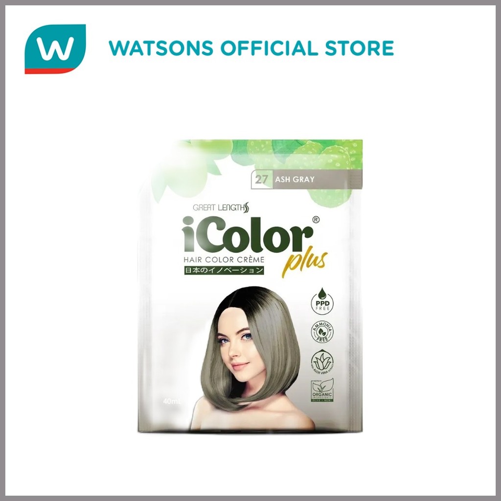 ICOLOR Plus Shampoo Hair Color Creme Ash Gray 40ml | Shopee Philippines