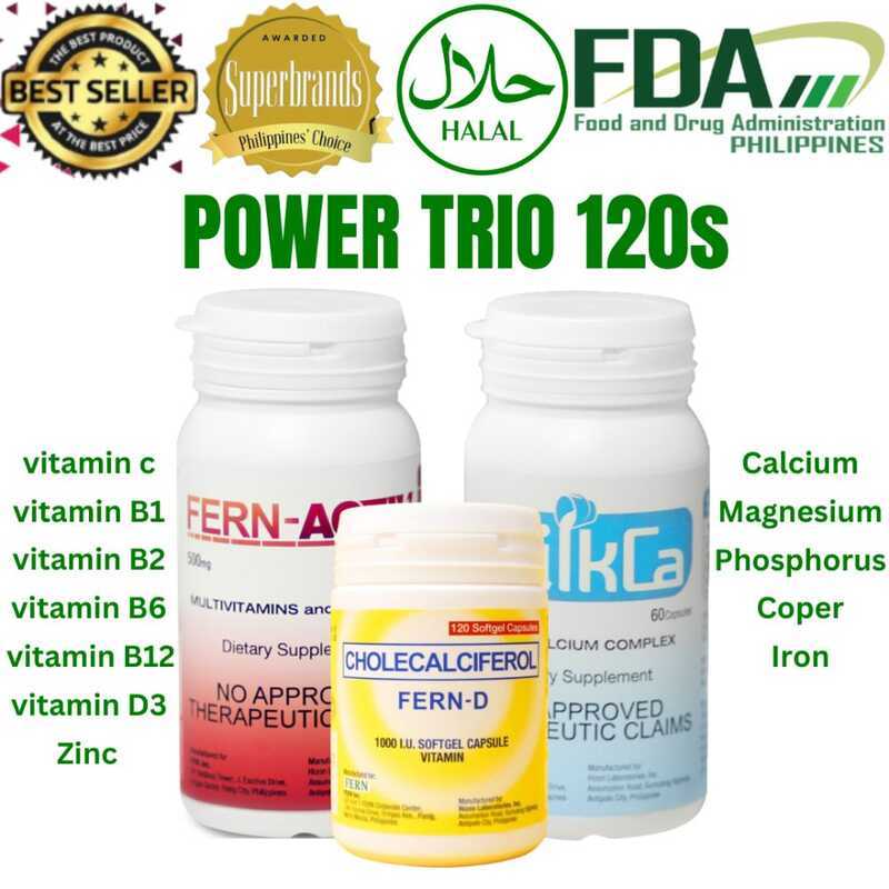 IFERN Fern D Power TRIO Vitaminc, Vitamin B1, B2, B6, B12, D3 Zinc ...