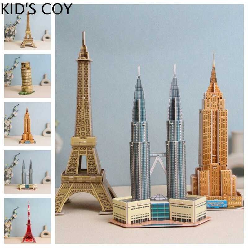 KID'S COY 3D World Famous Buildings Model House Paper Mini Cardboard ...