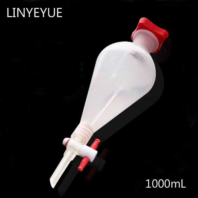 1000mL Pear-d Plastic Separatory funnel with PTFE Stopper PP Separating ...