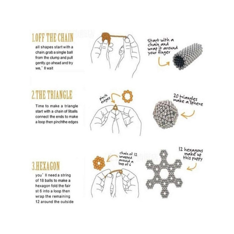 216PCS Magnetic Balls Toys 3mm 5mm Building Set Educational Stress ...