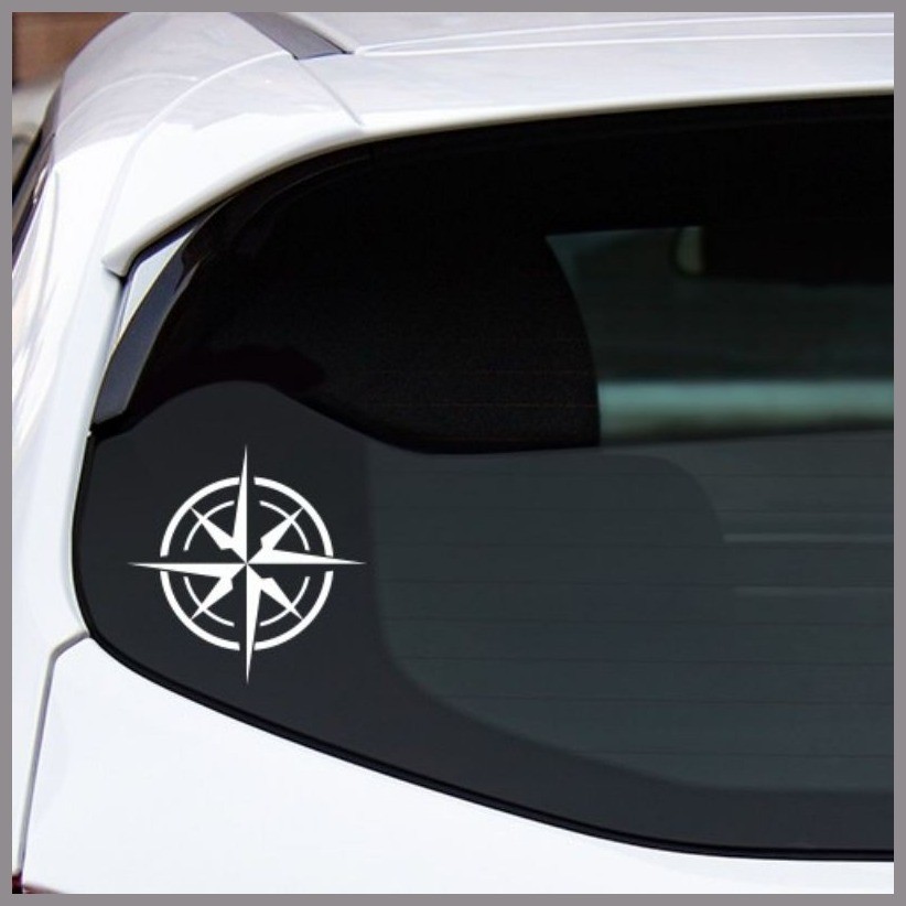 Compass die cut vinyl sticker decal. for cars, luggage, helmets etc ...