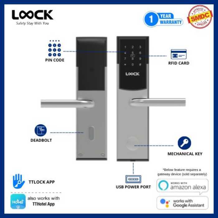 LOOCK S11 & S12 TTLOCK SMDC Approved Smart Digital Door Lock Airbnb ...