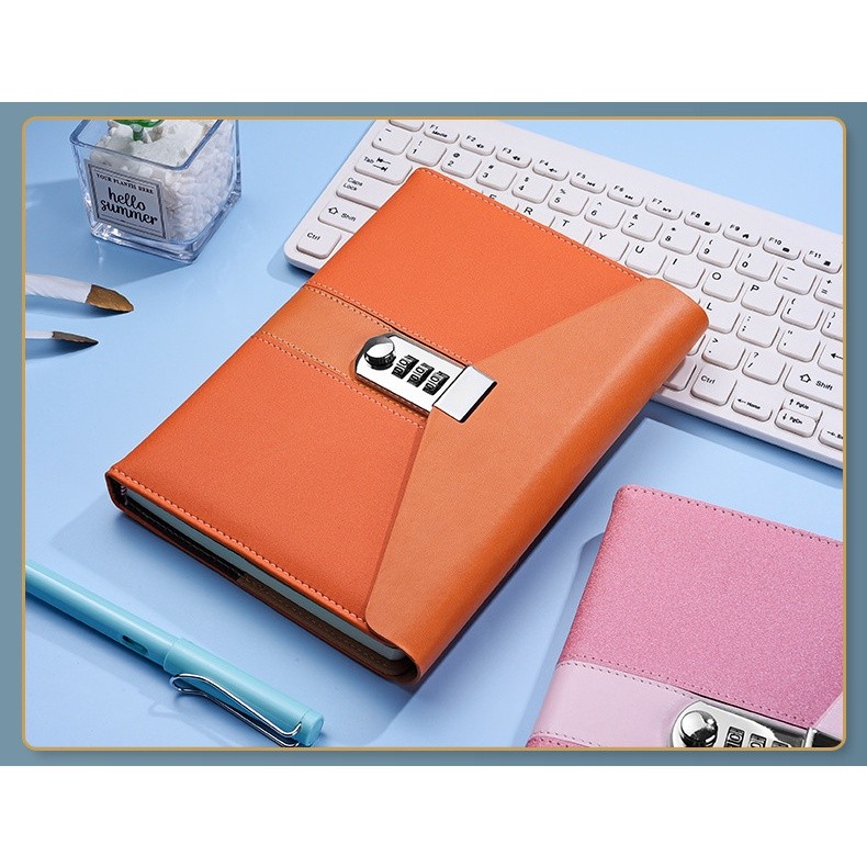A5 PU Leather Journal with Lock Digital Password Notebook Locking ...