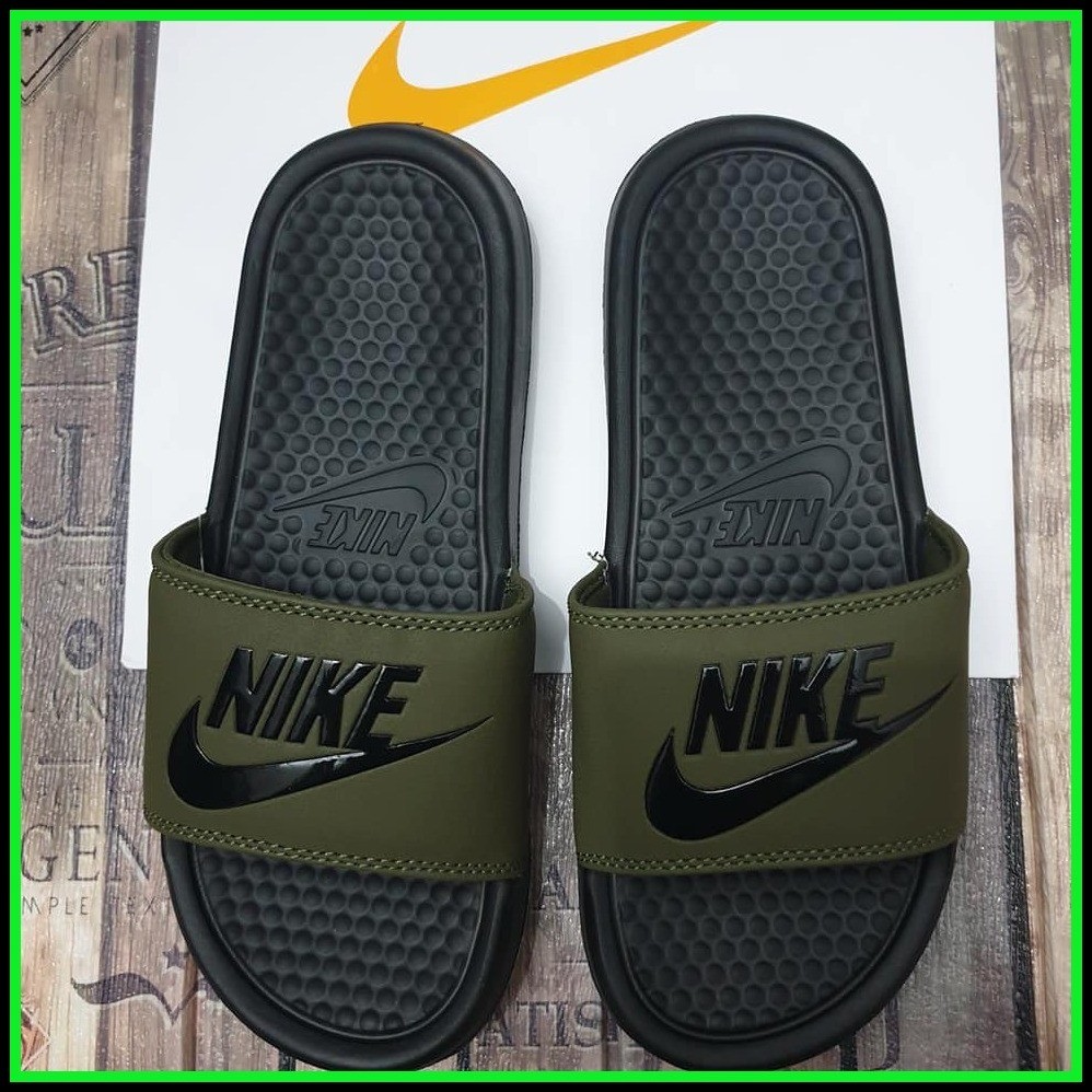 2020 Nike Bennasi Flip-Flops Slides 'Army green' women | Shopee Philippines