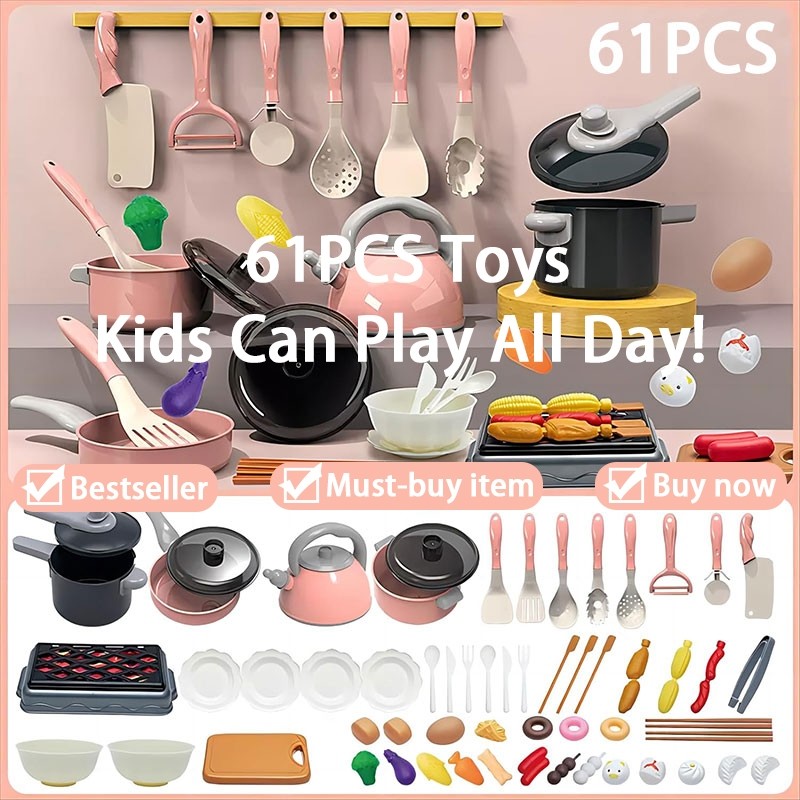 61PCS Cooking set toys for kid kitchen toys for girls kids lutu lutuan ...