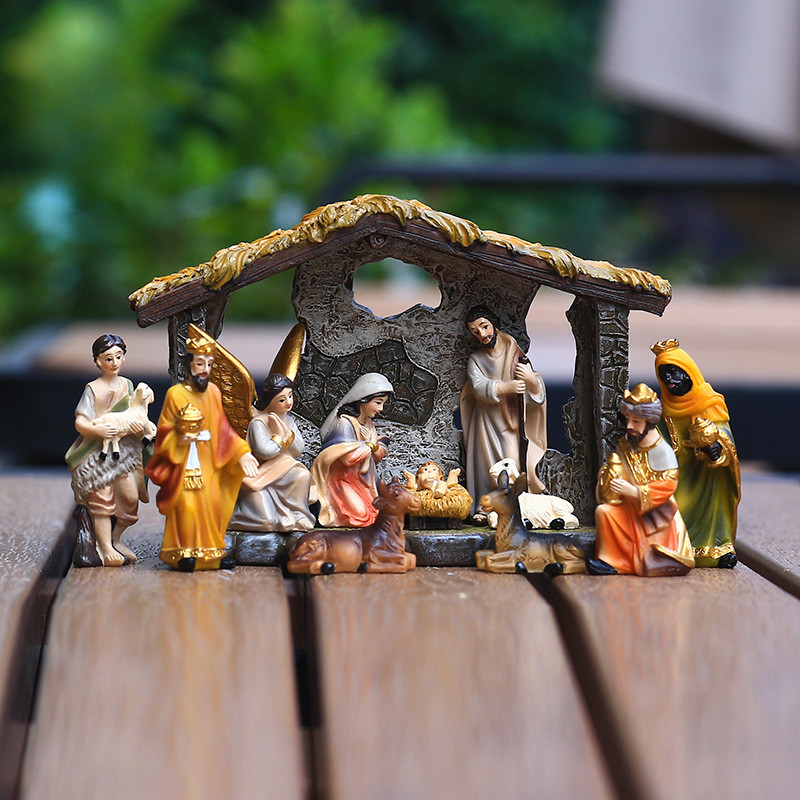 Classic Nativity Scene Set of Manger Figures | Shopee Philippines