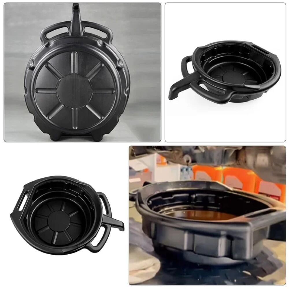 Motor Oil Drip Catcher Pan Oil Drain Pan 10L Black Plastic Anti ...