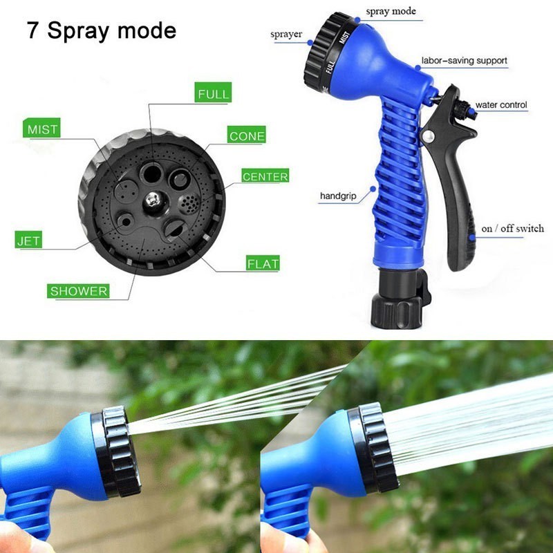 7 Spray Pattern Adjustable High Pressure Water Pipe Nozzle Garden Hose ...