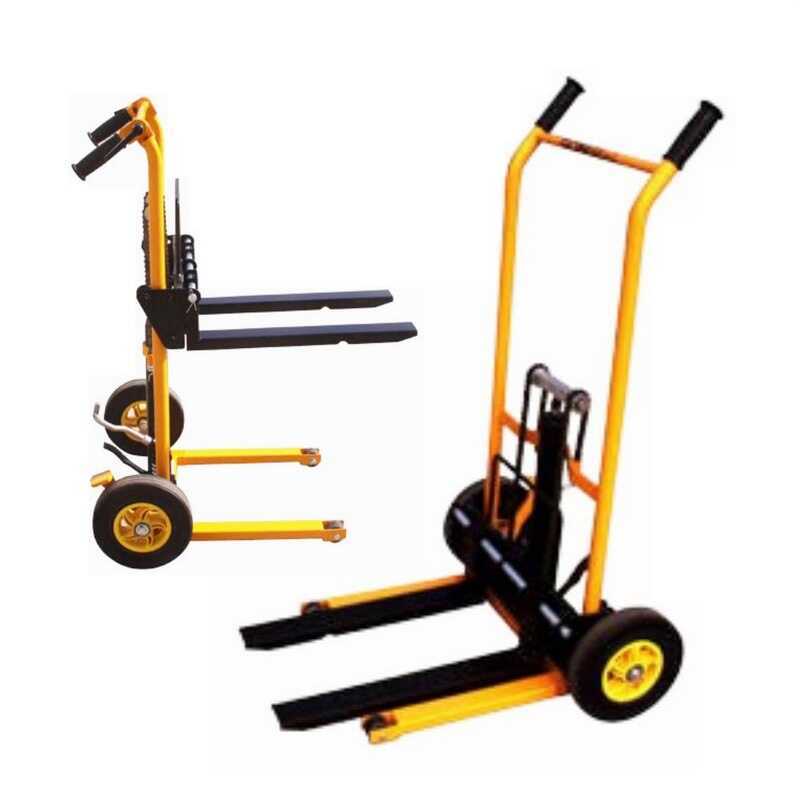 Four-Wheel Universal Forklift Hydraulic Lift Folding Flatbed Forklift ...