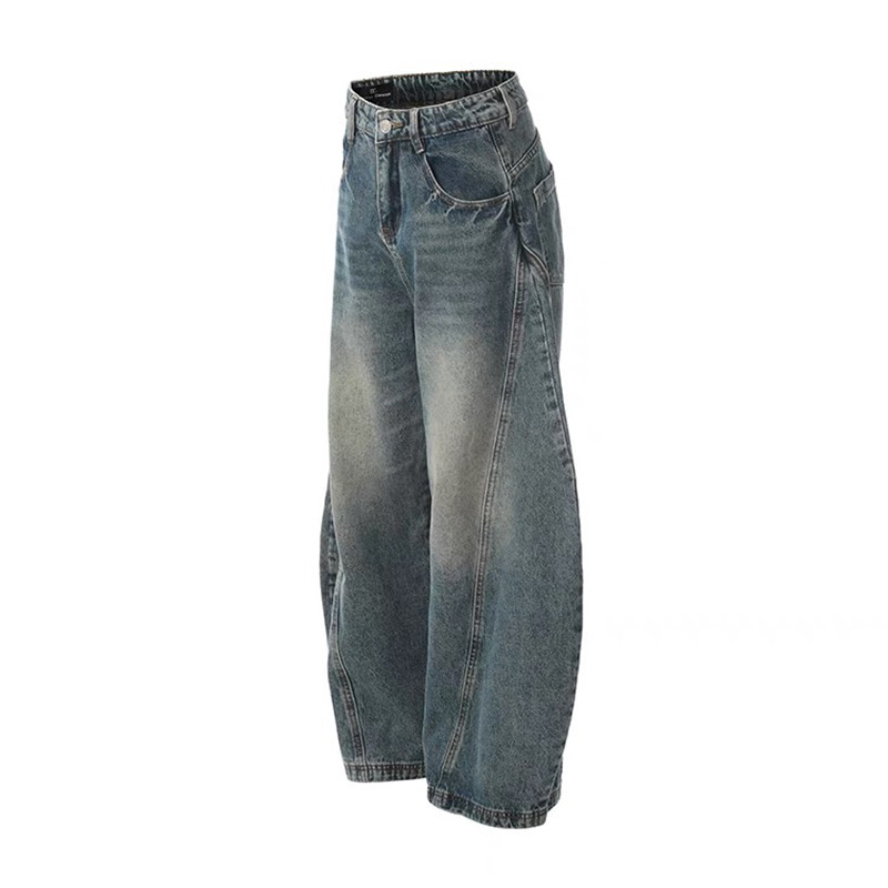 Retro Scimitar Pants Men's Design Wide Leg Loose Handsome Jeans Couple ...