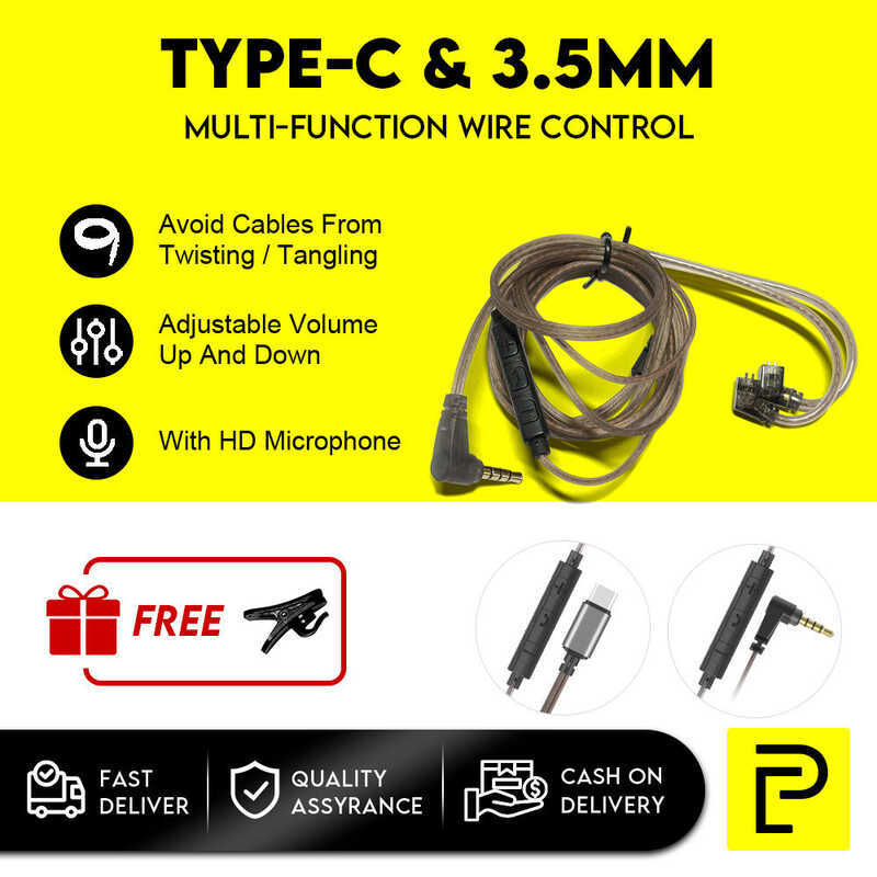 Popcorn IEM Upgraded Memory Ear-Hooks 2 Pin 0.75Mm Connector 3.5Mm&Type ...