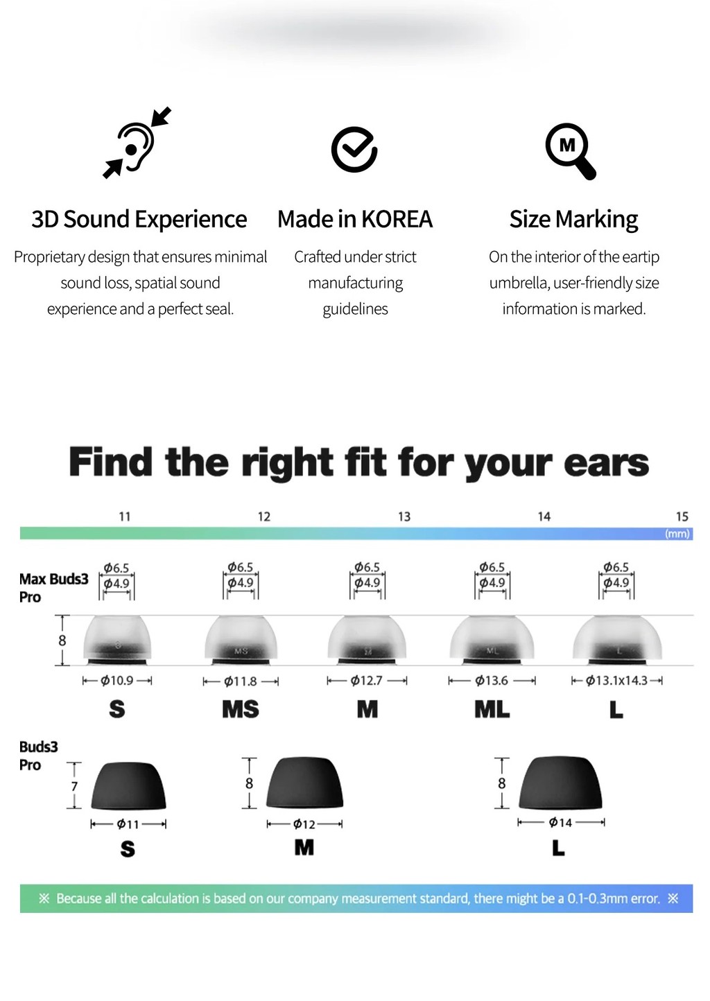 AZLA SednaEarfit MAX for Buds 3 Pro Standard, Silicone Replacement ...