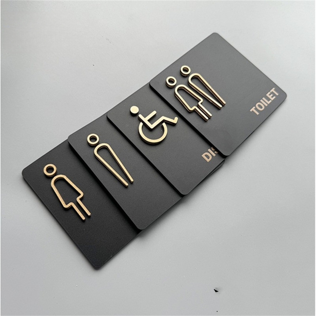 Self-Adhesive Acrylic Restroom Indicator Acrylic Toilet Signs ...