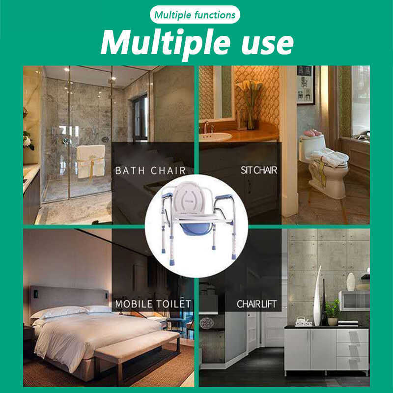 Codfoldable Heavy Duty Commode Chair Toilet Adult Arinola Stainless ...